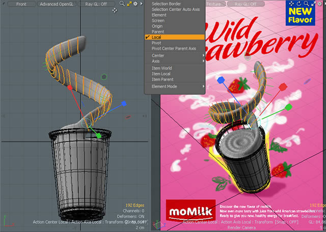 Create a Commercial Print Advertisement Using 3D Splashes