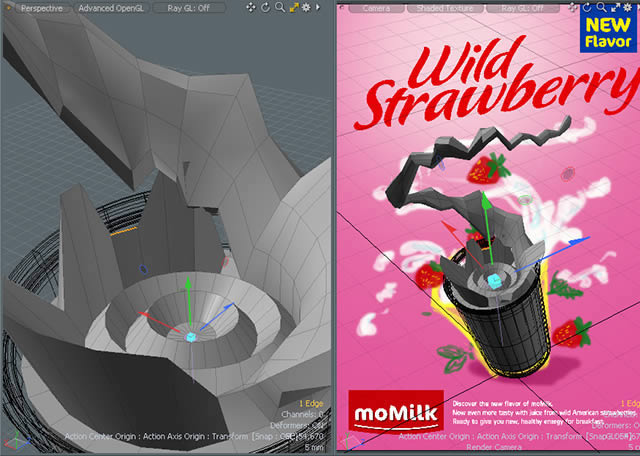 Create a Commercial Print Advertisement Using 3D Splashes